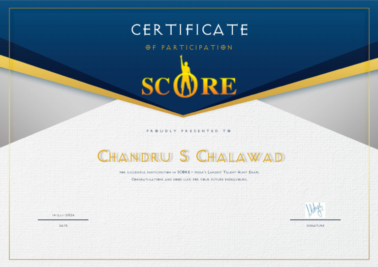 Score Certificate | PDF