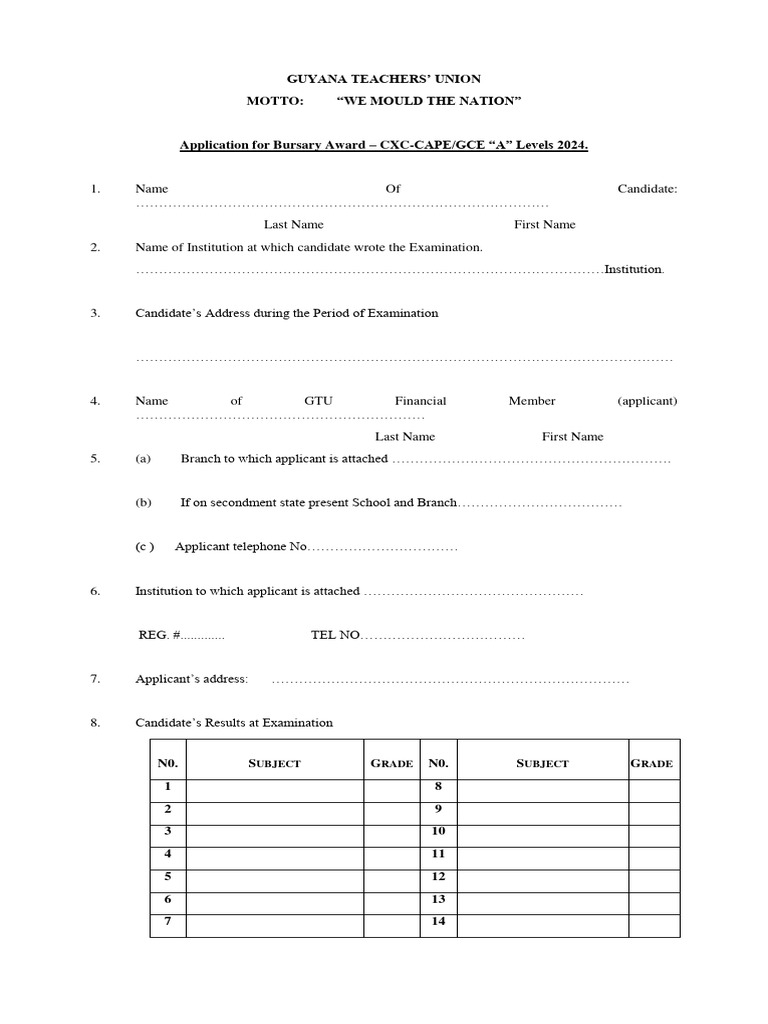 2024 Bursary Forms | PDF | Qualifications