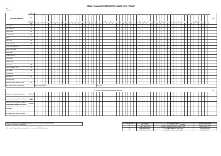Form P2H Forklift | PDF