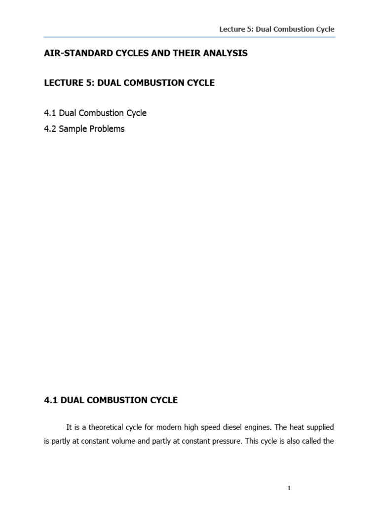 Dual Combustion Cycle | PDF | Heat | Engine Technology