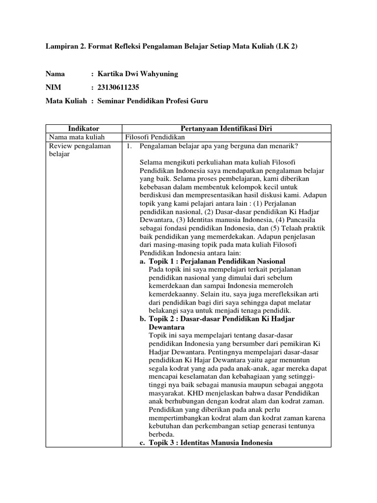 Jurnal Refleksi - Kartika Dwi Wahyuning - Filosofi Pendidikan Indonesia ...