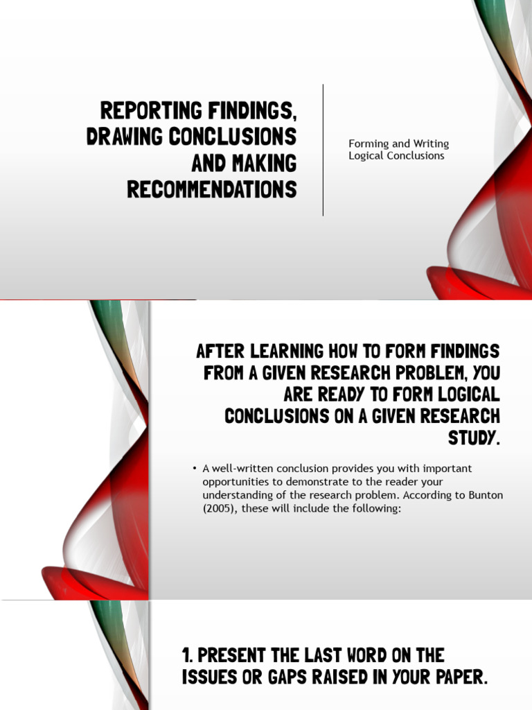 2 Reporting Findings Drawing Conclusions | PDF | Argument | Cognitive ...