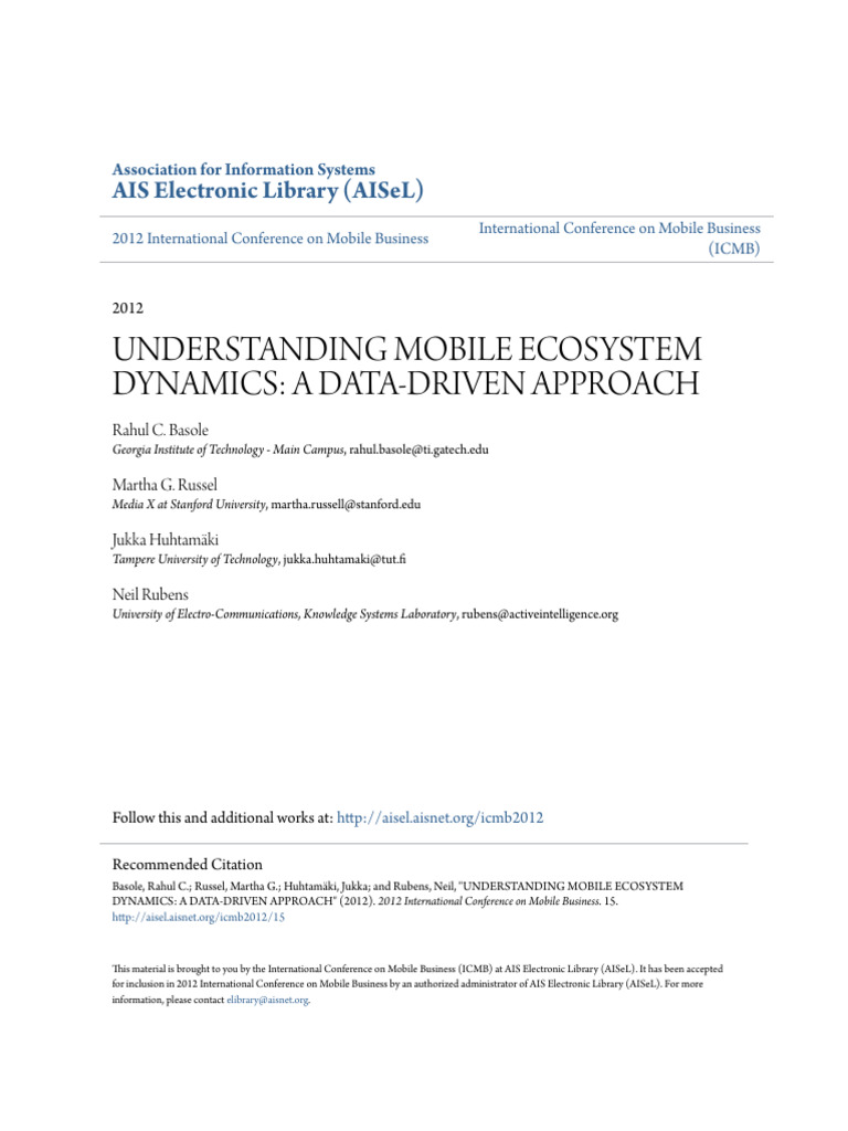 Understanding Mobile Ecosystem Dynamics | PDF | Nokia | Data