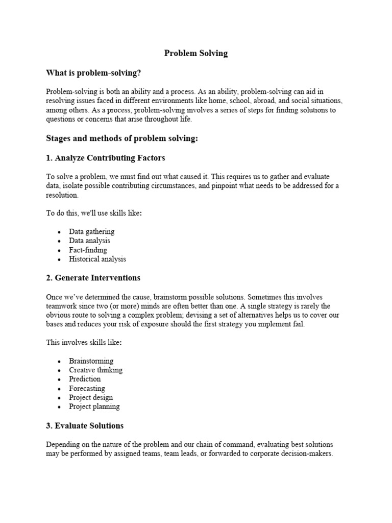 Problem Solving - 025419hn | PDF | Brainstorming | Psychology