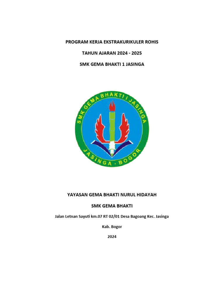 Program Kerja Rohis 2024-2025 | PDF | Karier & Perkembangan
