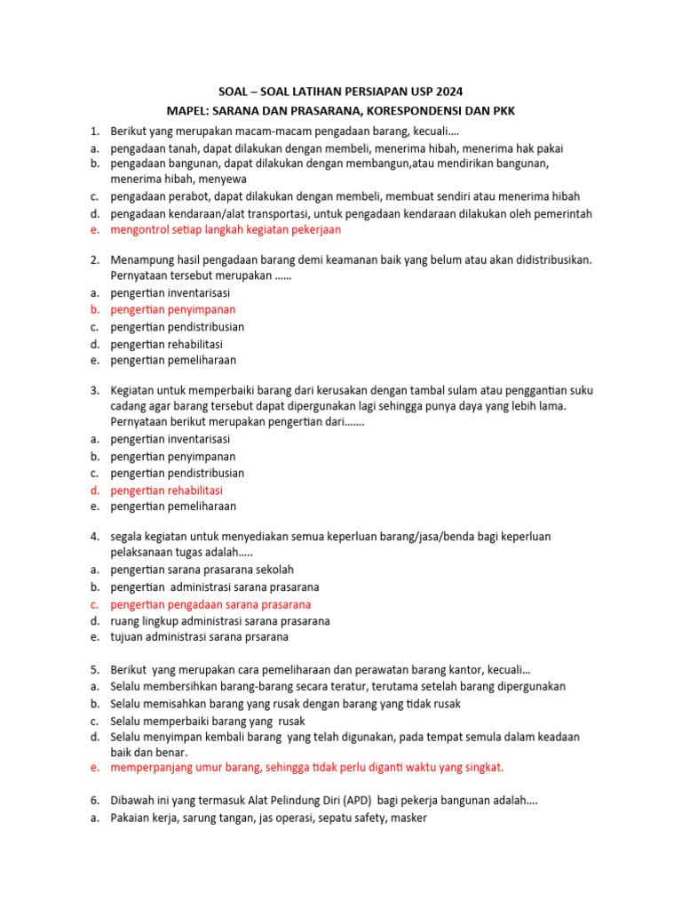 Latihan Soal Persiapan Usp 2024 | PDF | Seni