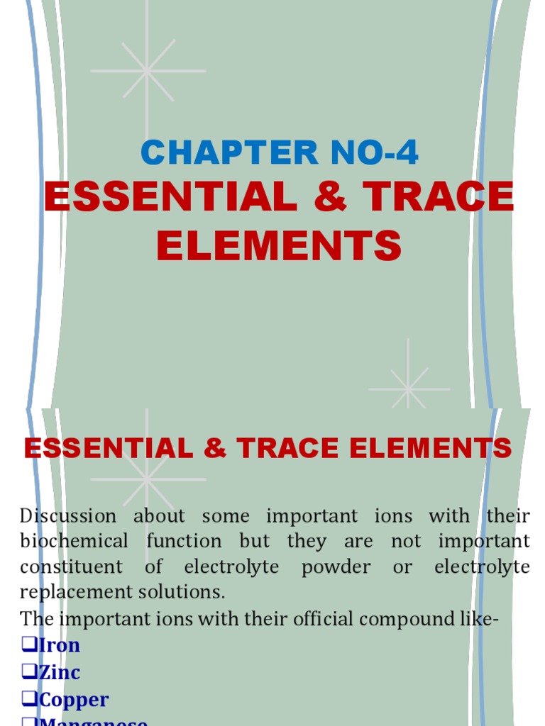 Essential & Trace Elements | Iodine | Iron