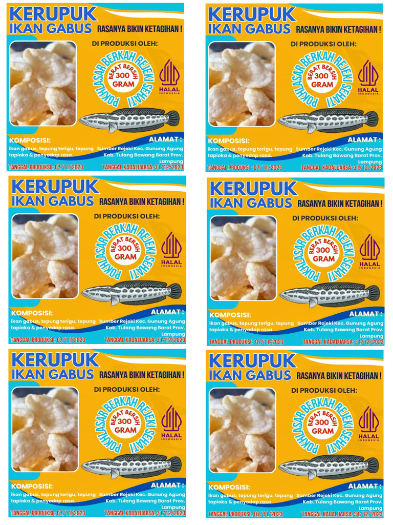 Lebel Kerupuk Gabus New | PDF