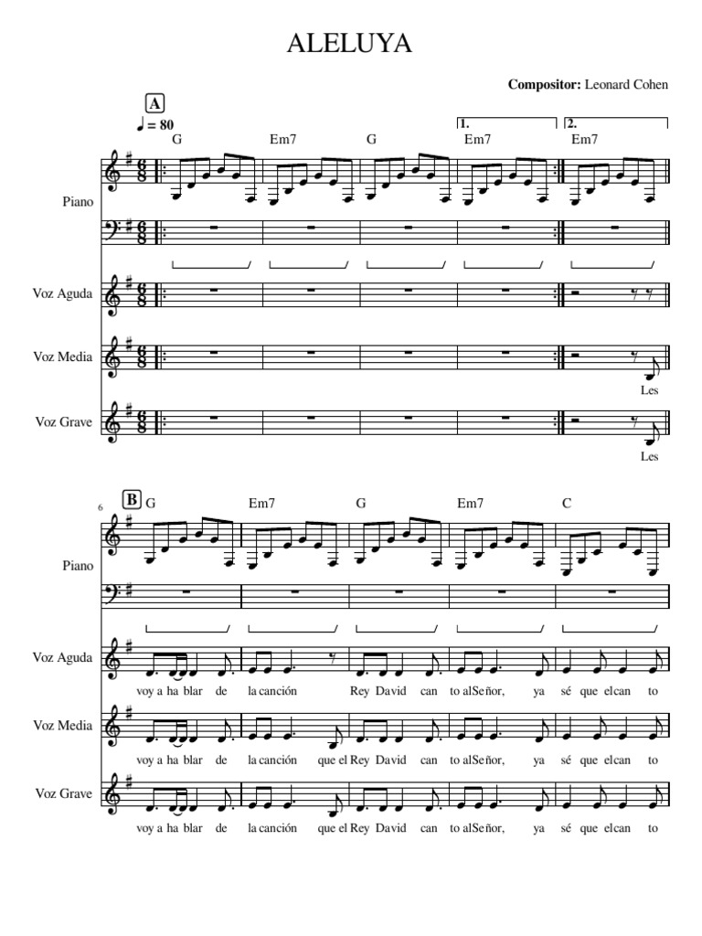 ALELUYA | PDF | Box Zithers | Instrumentos de teclado