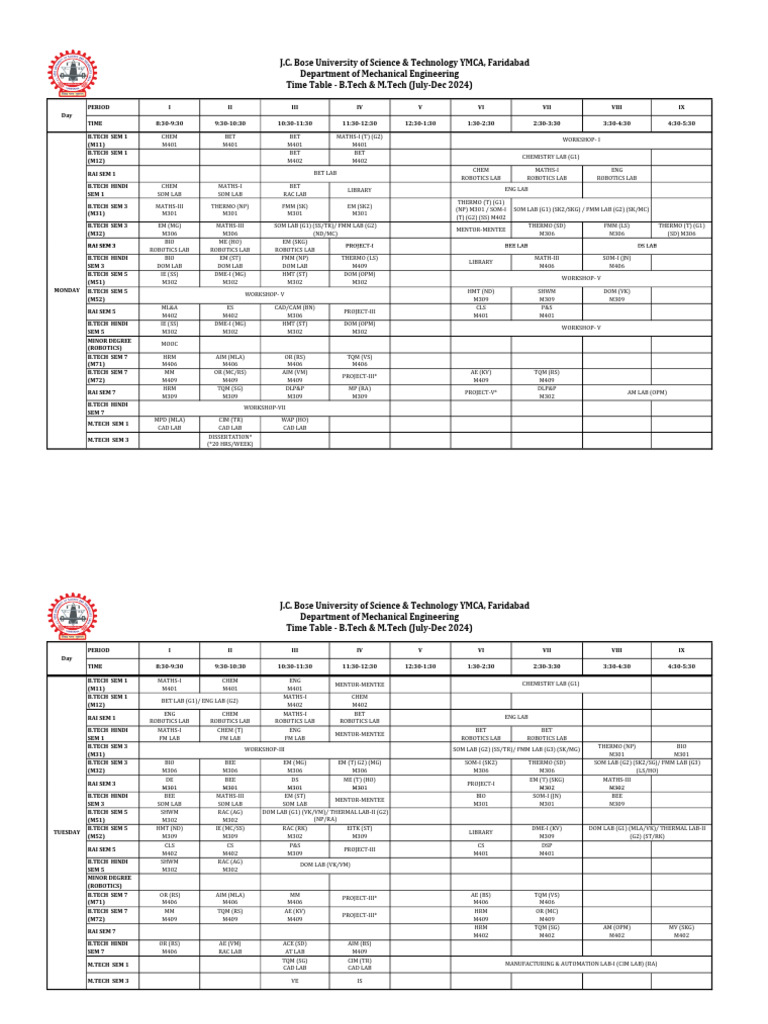 Time Table 01 Aug 2024 | PDF | Qualifications | Vocational Education