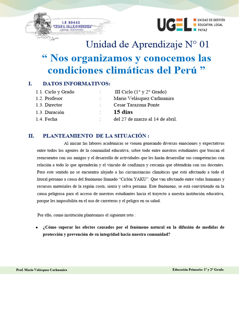 Unidad de Aprendizaje N 1 | PDF | Números | Aprendizaje