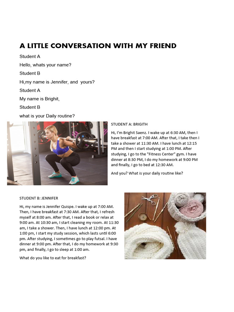 Dialogue About Daily Routines | PDF | Self-Improvement | Lifestyle