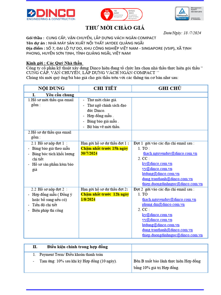 HFV5 - Thư M I Chào Giá - Vach Ngan Compact | PDF