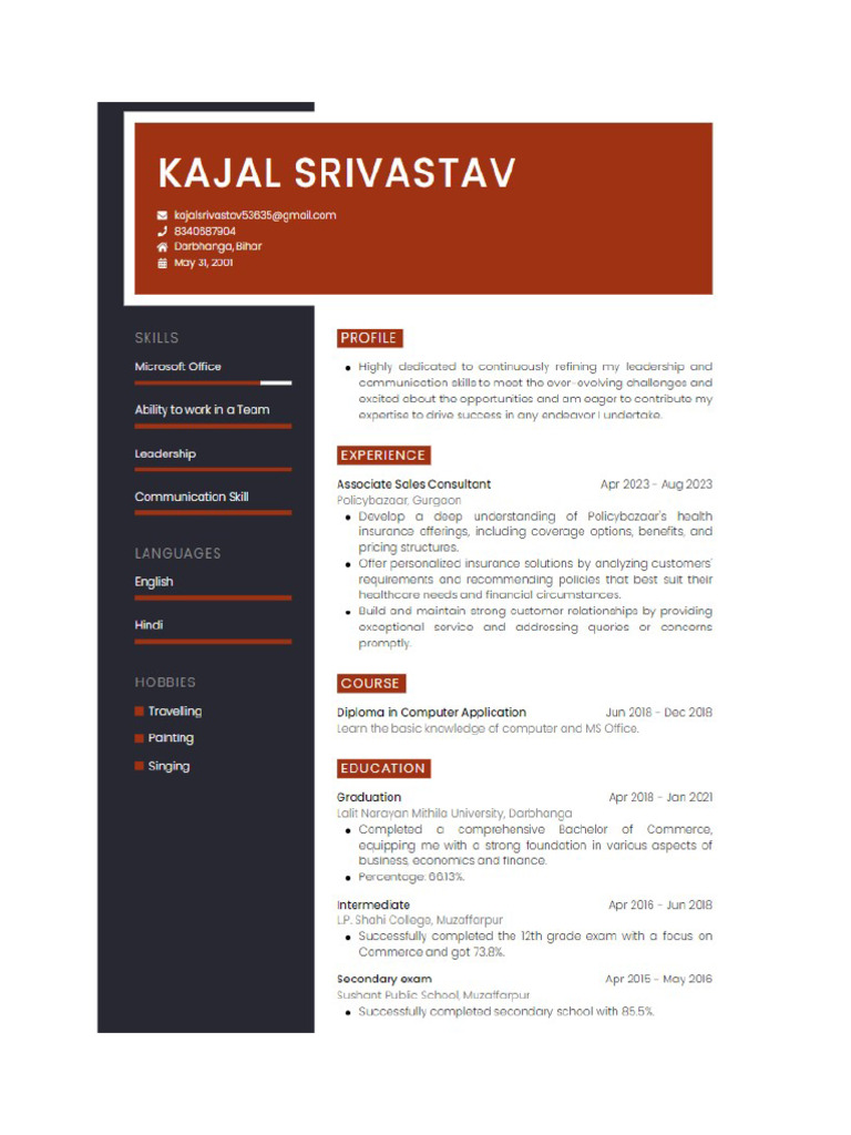 Resume Kajal | PDF