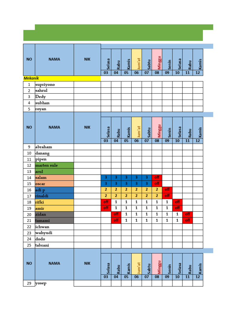 Roster OKT 2023 | PDF