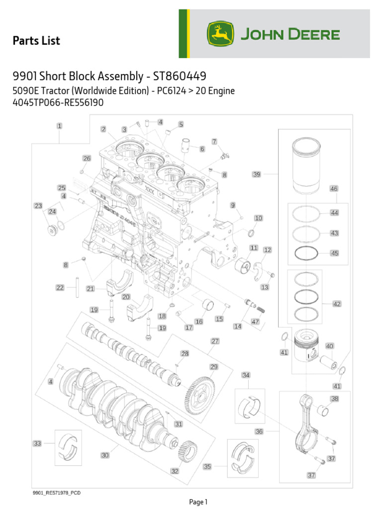 38 Short Block Assy | PDF | Piston | Engines