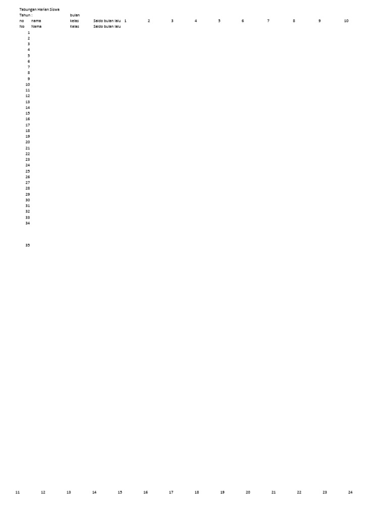 Format Tabungan Anak | PDF