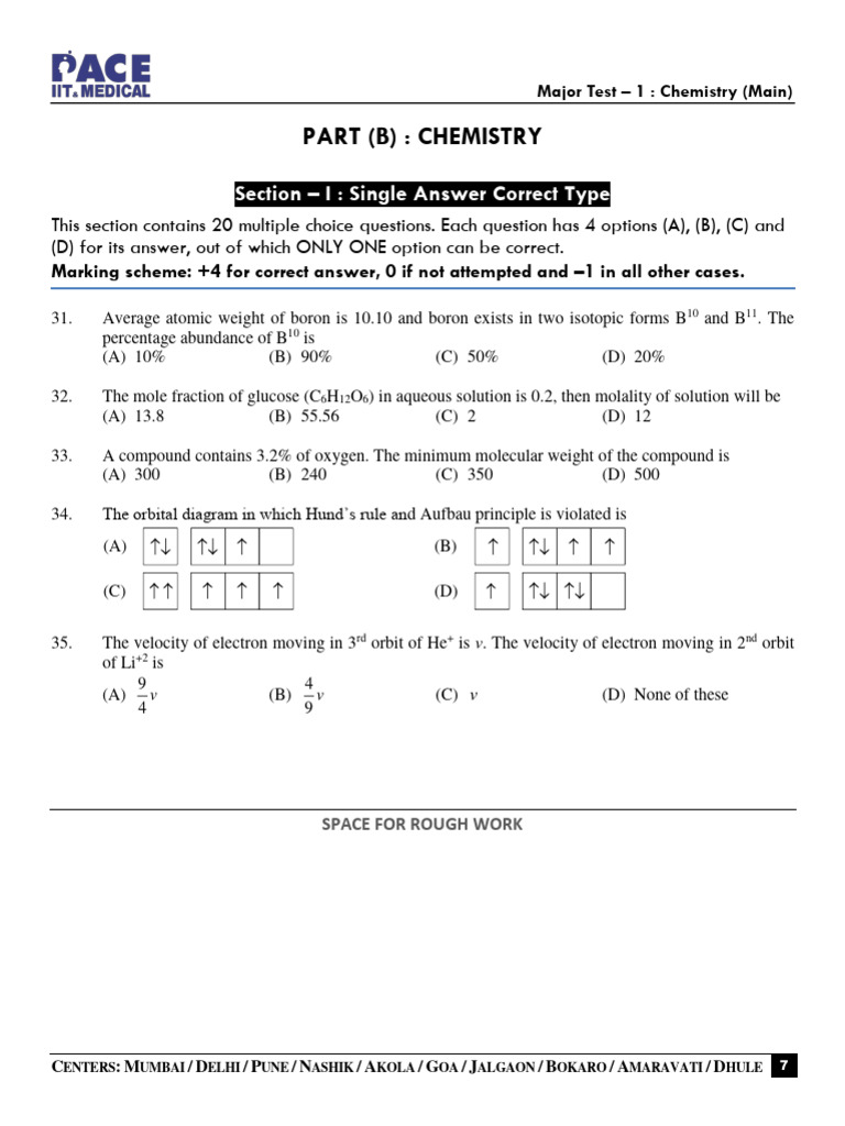 Chemistry (Main) QP | PDF | Chemistry | Physical Sciences