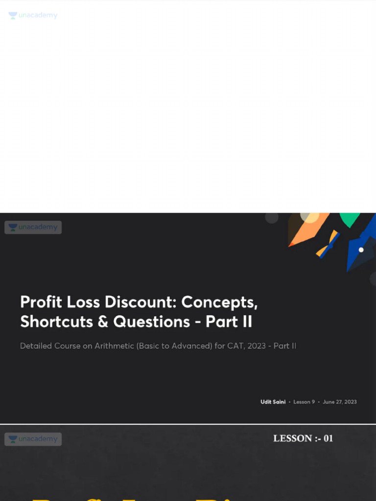 Profit Loss Discount Concepts Shortcuts Questions Part II With Anno | PDF