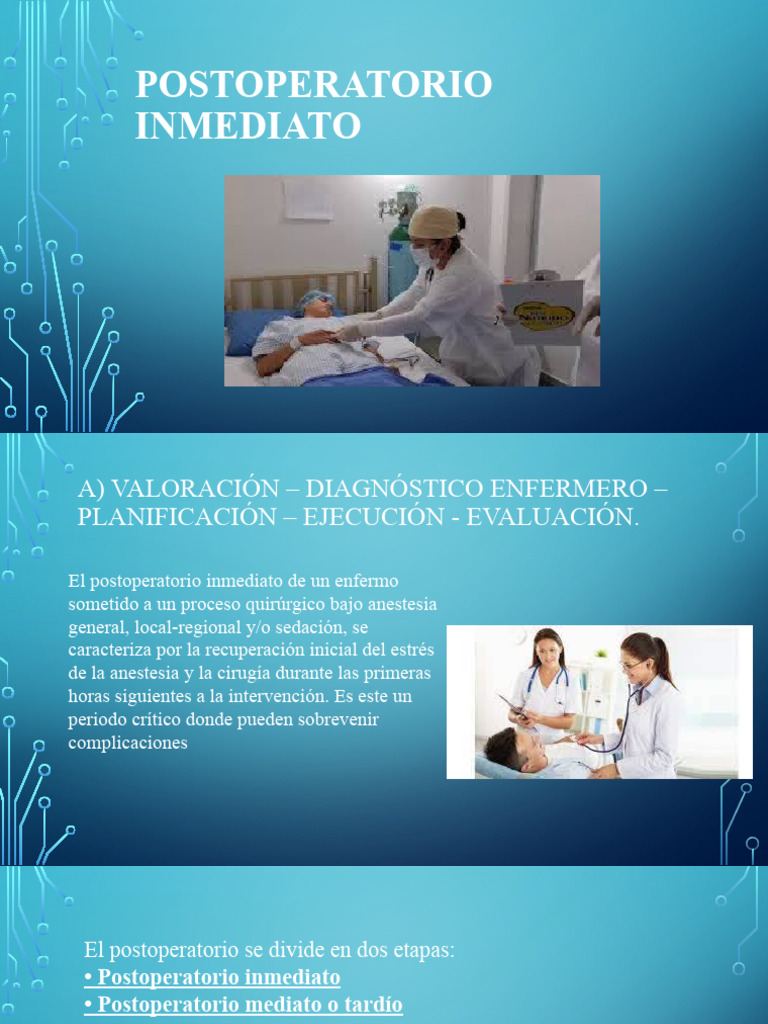 POSTOPERATORIO INMEDIATO | PDF | Anestesia | Analgésico