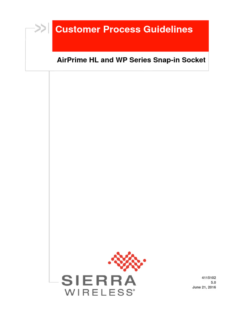 AirPrime HL and WP Series Snap in Socket Customer Process Guidelines Rev5 0 | PDF | Electrical ...