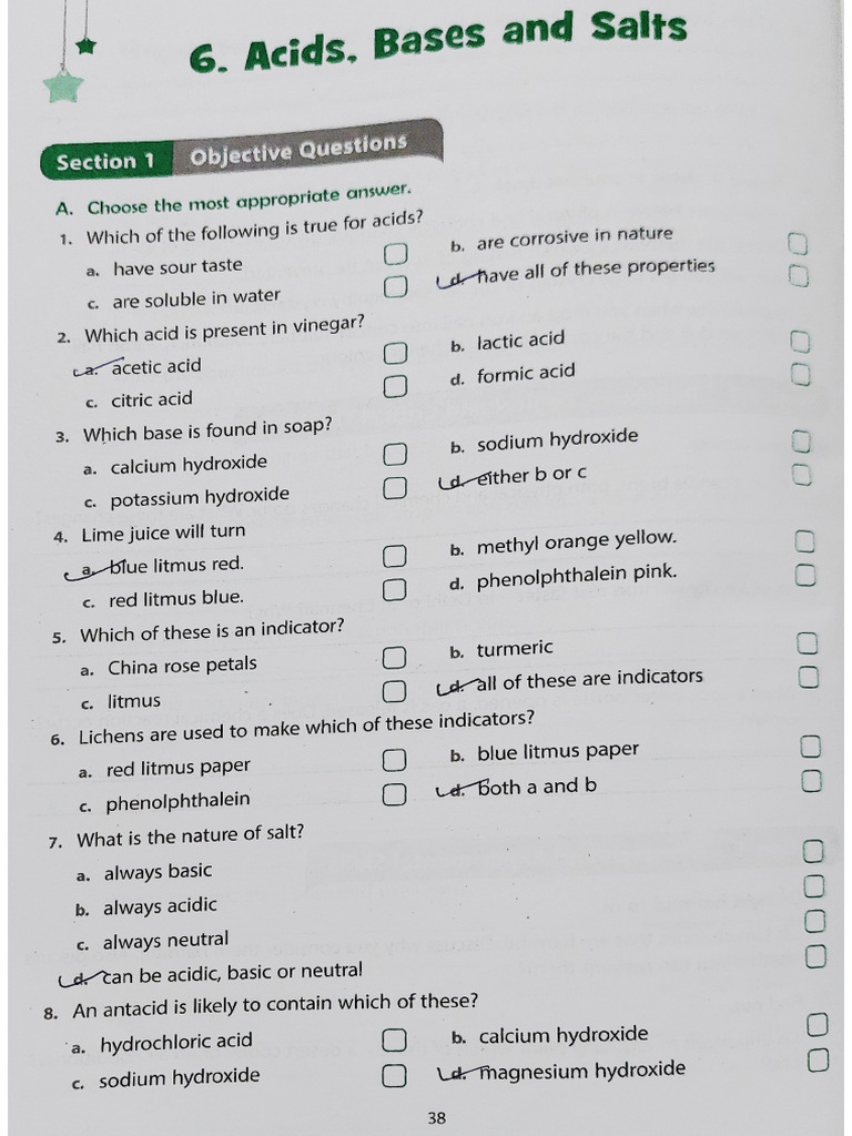 Acid, Bases & Salts Workbook | PDF