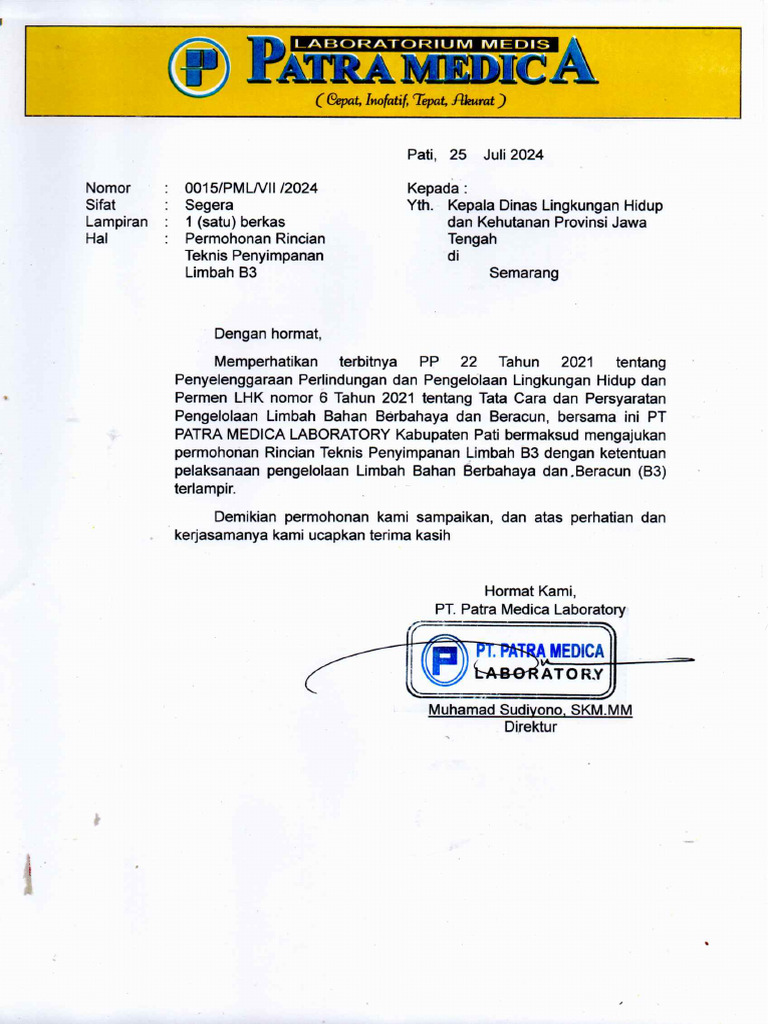Surat Pengantar Rintek | PDF