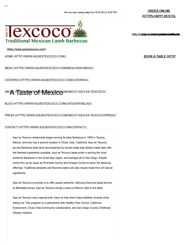 A Taste of Mexico - Aqui Es Texcoco | PDF | Foods | Cuisine