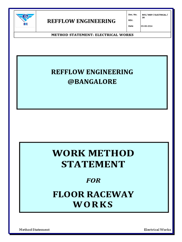 Floor Raceway Installation Method Statement | PDF | Concrete | Building ...
