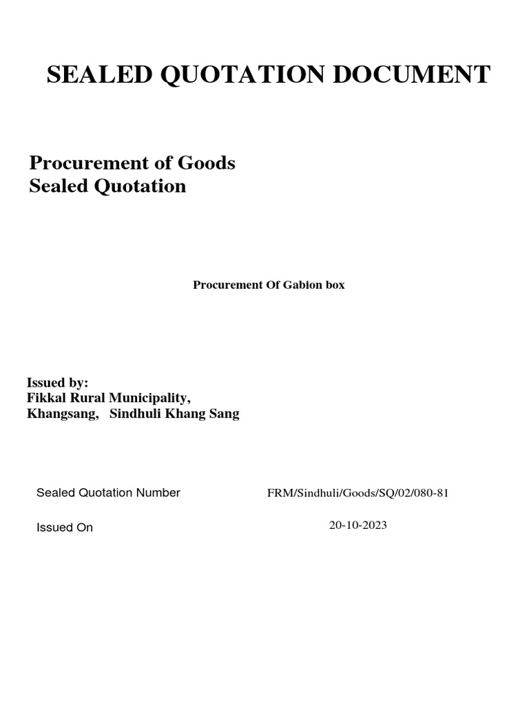 Bid Document | PDF | Business