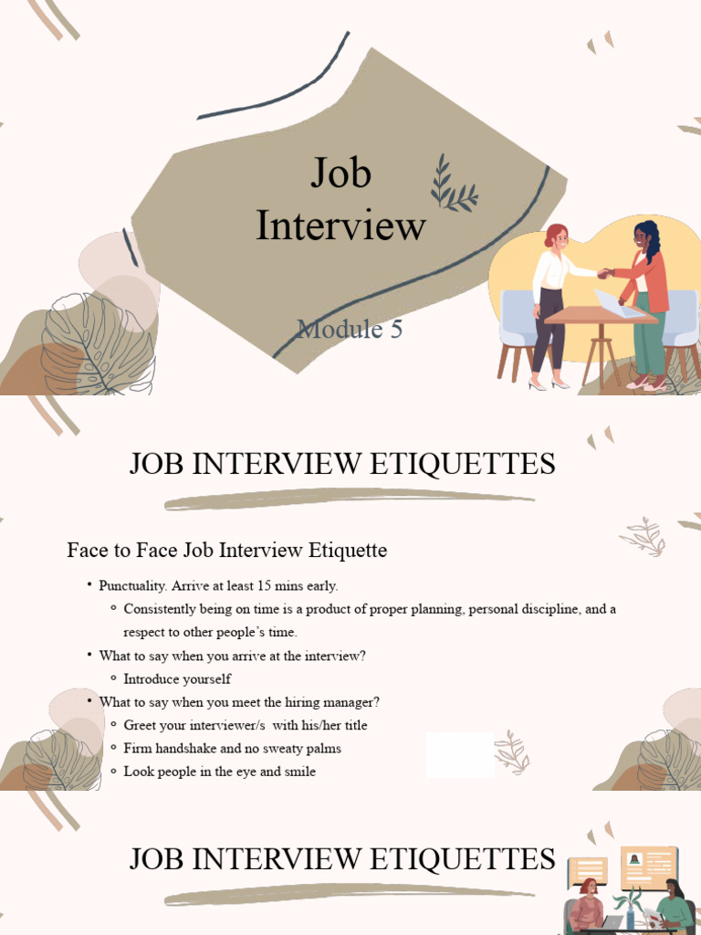 Essential Job Interview Etiquette Guide | PDF | Job Interview ...