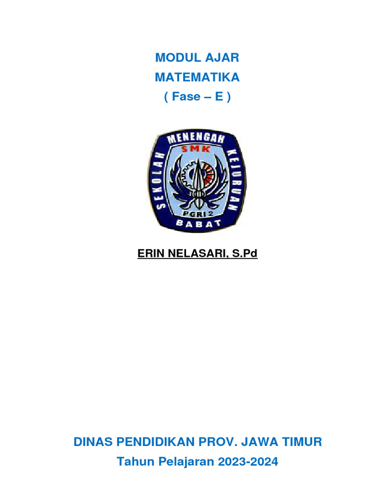 Modul Ajar MTK - Fase E | PDF