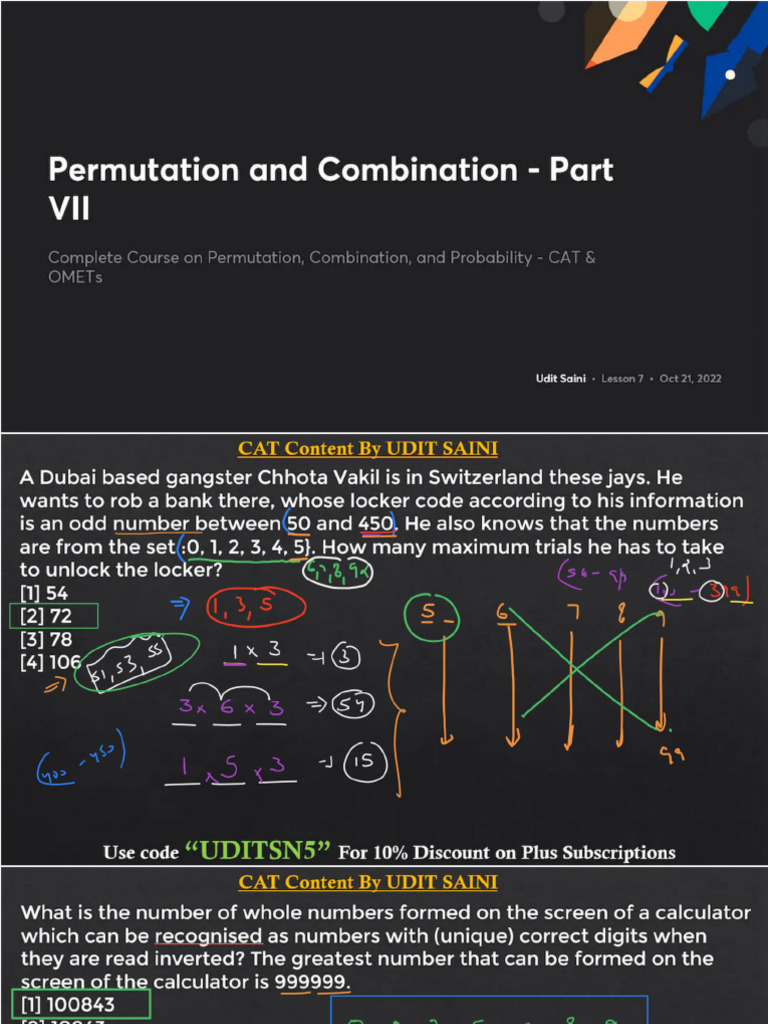 Permutation and Combination Part VII With Anno | PDF