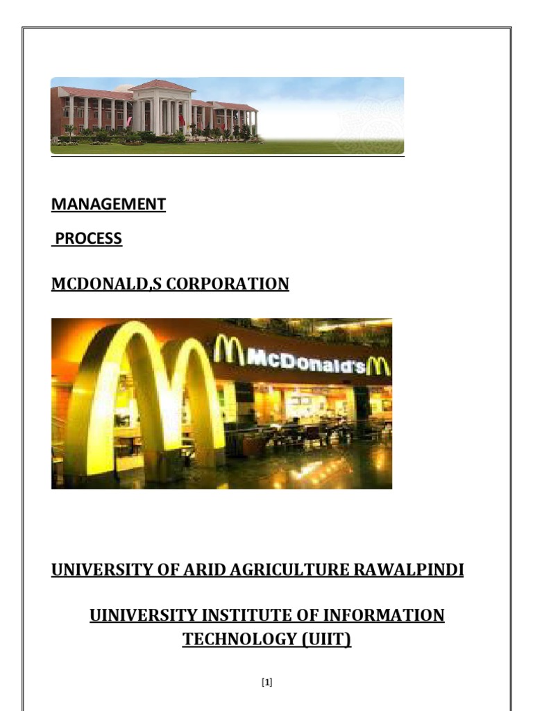 Project Report of Management | PDF | Mc Donald's | Fast Food Restaurants