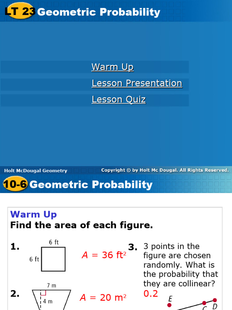 Geometric Probability | PDF | Geometry | Area