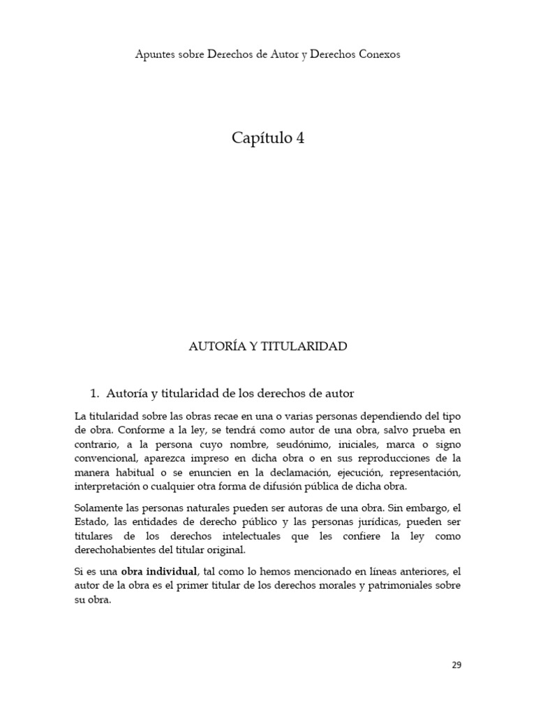 Capítulo 4. Autoría y Titularidad | PDF | Software libre | Autor