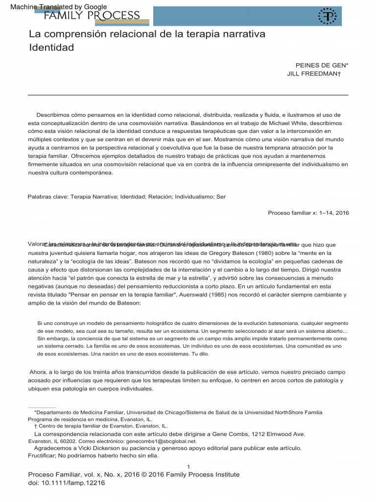Combs Et Al-2016-Family Process | PDF | Experiencia | Terapia