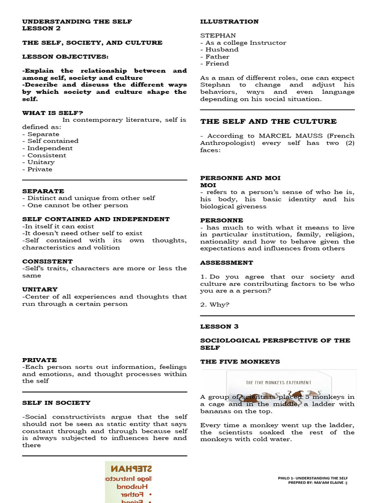 Philo 1 - Understanding The Self | PDF | Social Psychology ...