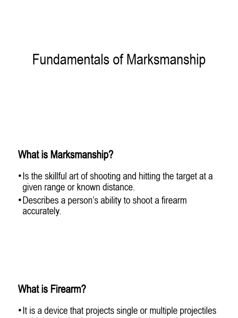 Fundamentals of Marksmanship 1 | PDF | Firearms | Revolver