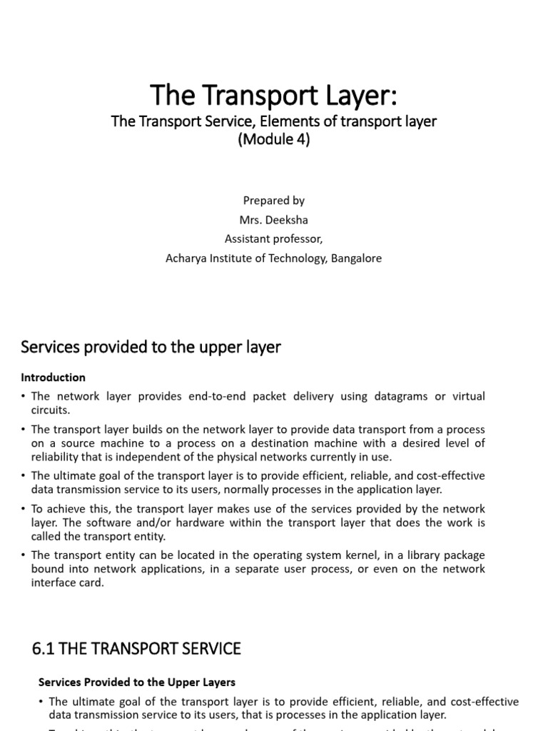 Understanding Transport Layer Services | PDF | Network Socket ...
