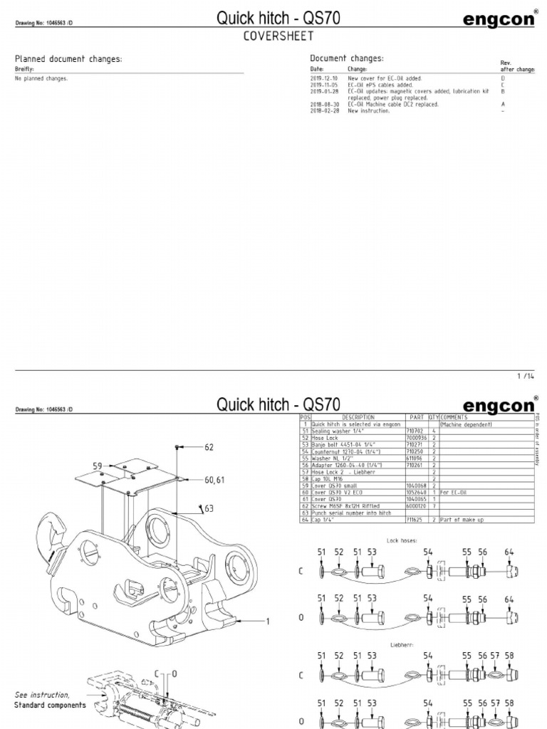 Engcon Quick Hitch QS70 | PDF