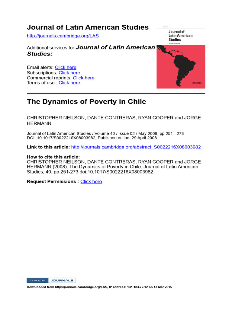 Dynamics of Poverty - Nielson - Contreras - Cooper - Hermann | PDF ...