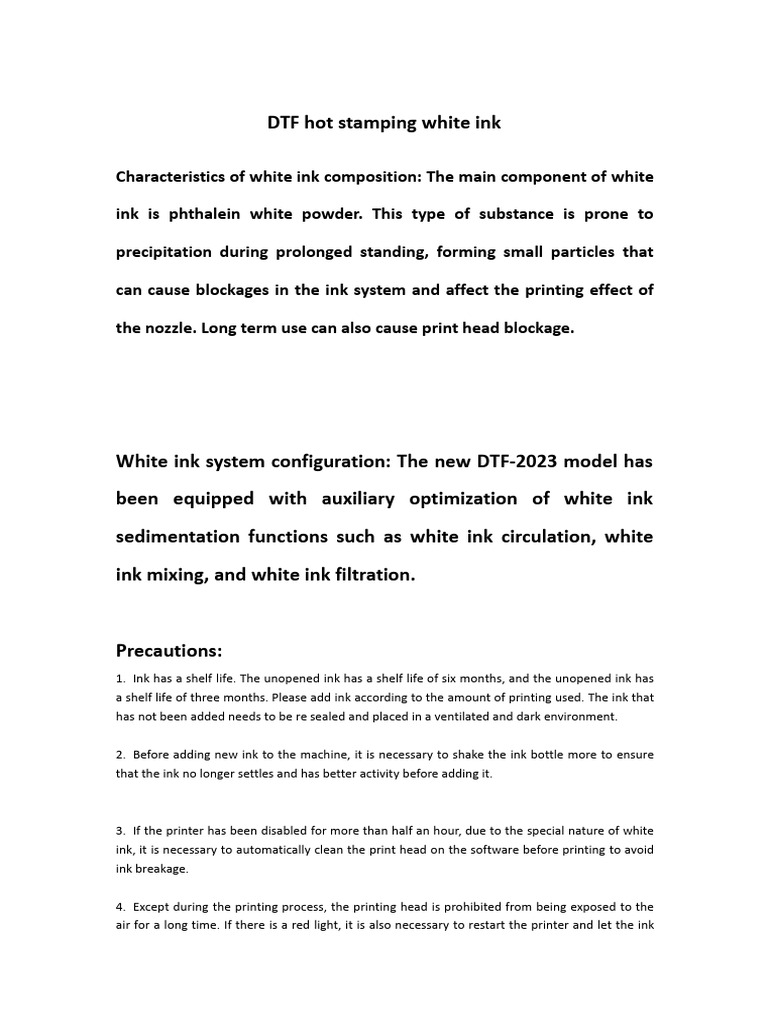 Explanation of White Ink | PDF | Printer (Computing) | Ink