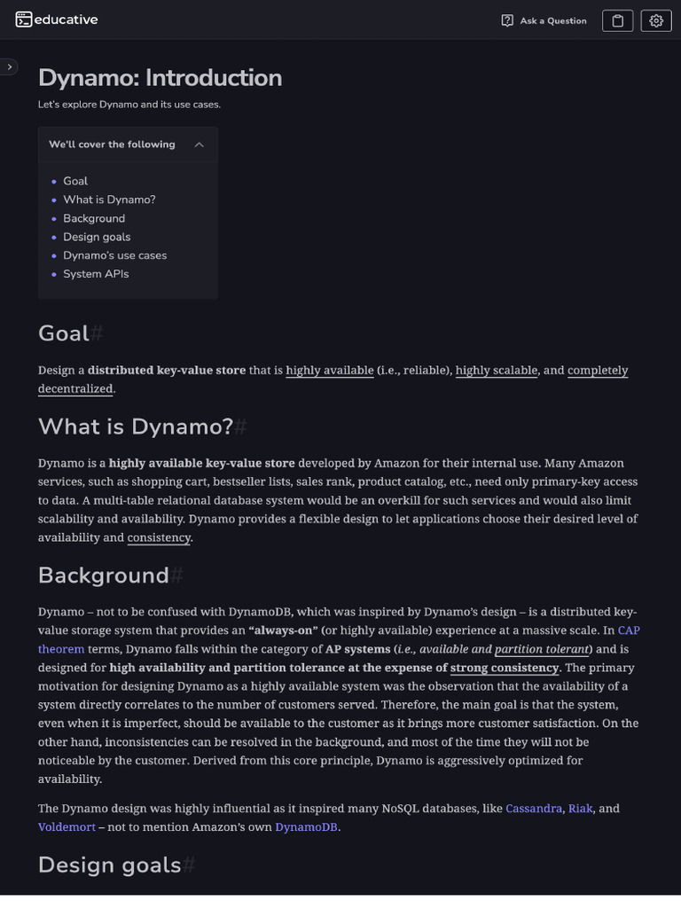 003 - Dynamo - Introduction - Grokking The Advanced System Design Interview - WWW - Educative.io ...