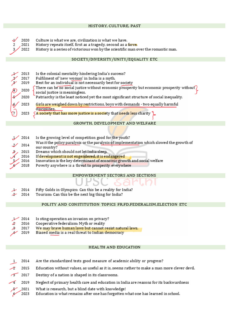Upsc Mains Essay Pyq Analysis | PDF | Gross Domestic Product | Economies