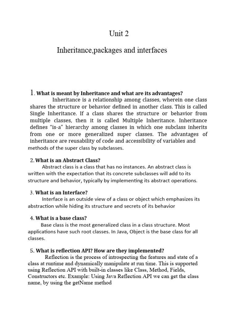 Unit 2 2marks Pdf Inheritance Object Oriented Programming Class Computer Programming 1221