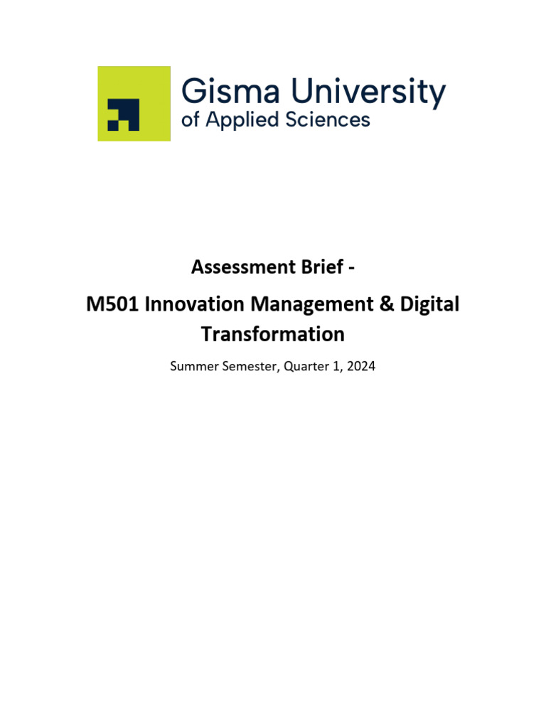 M501 - Assessment Brief Apr24 | PDF | Plagiarism | Learning
