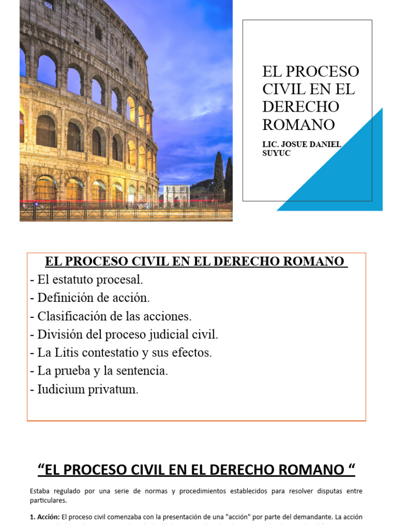 EL PROCESO CIVIL EN EL DERECHO ROMANO (1) | PDF | Ley procesal ...