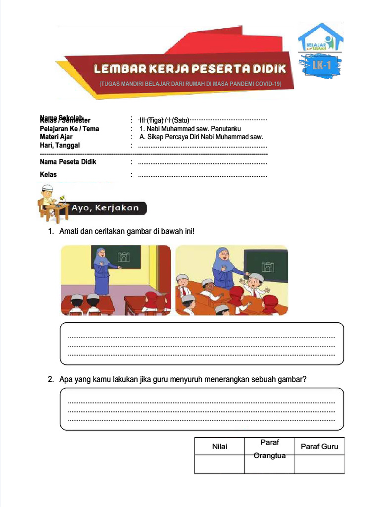 LKPD Pai Kelas 3 Sem 1 Tahun 2022-2023 | PDF