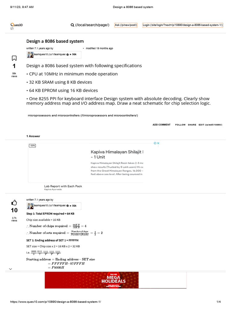 Design A 8086 Based System | PDF | Microcontroller | Integrated Circuit